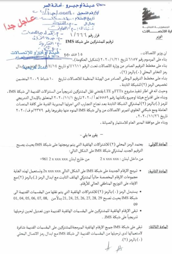 Lebanon Is Replacing Its Phone Codes